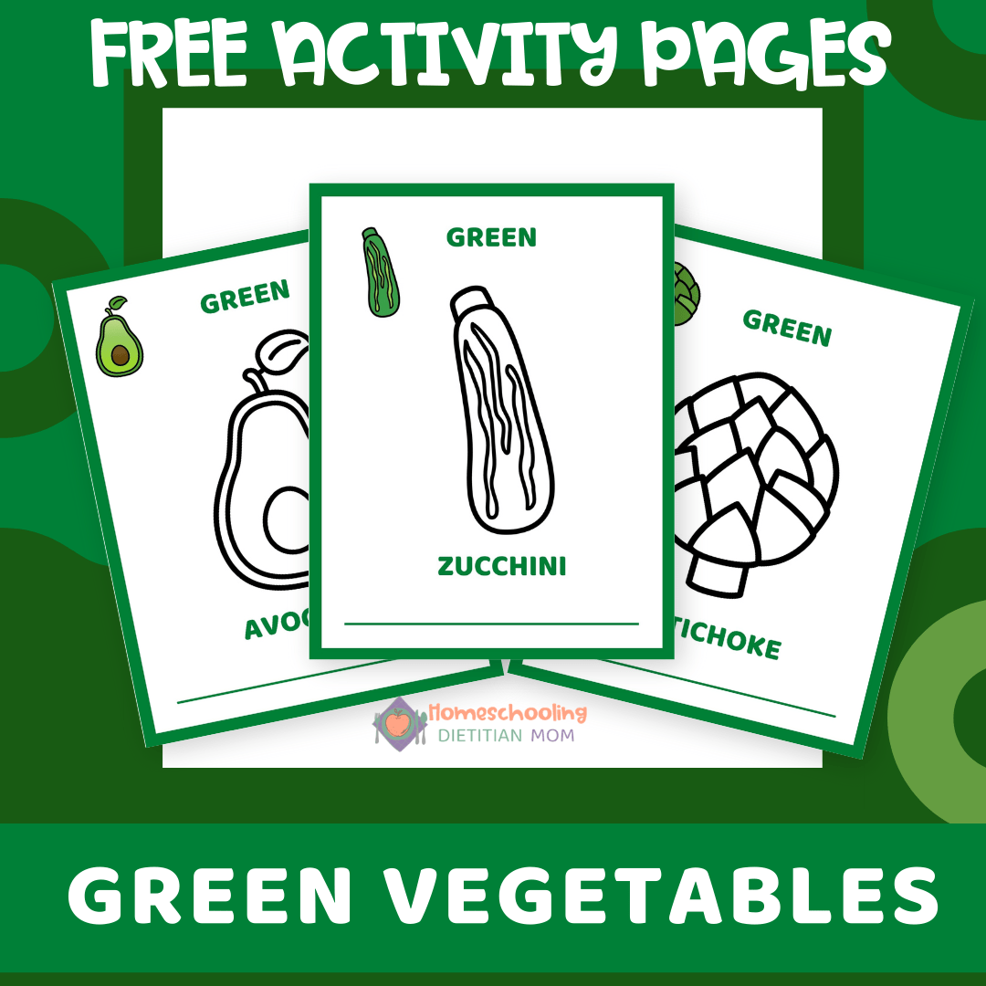 Green Food Coloring Pages - Homeschooling Dietitian Mom