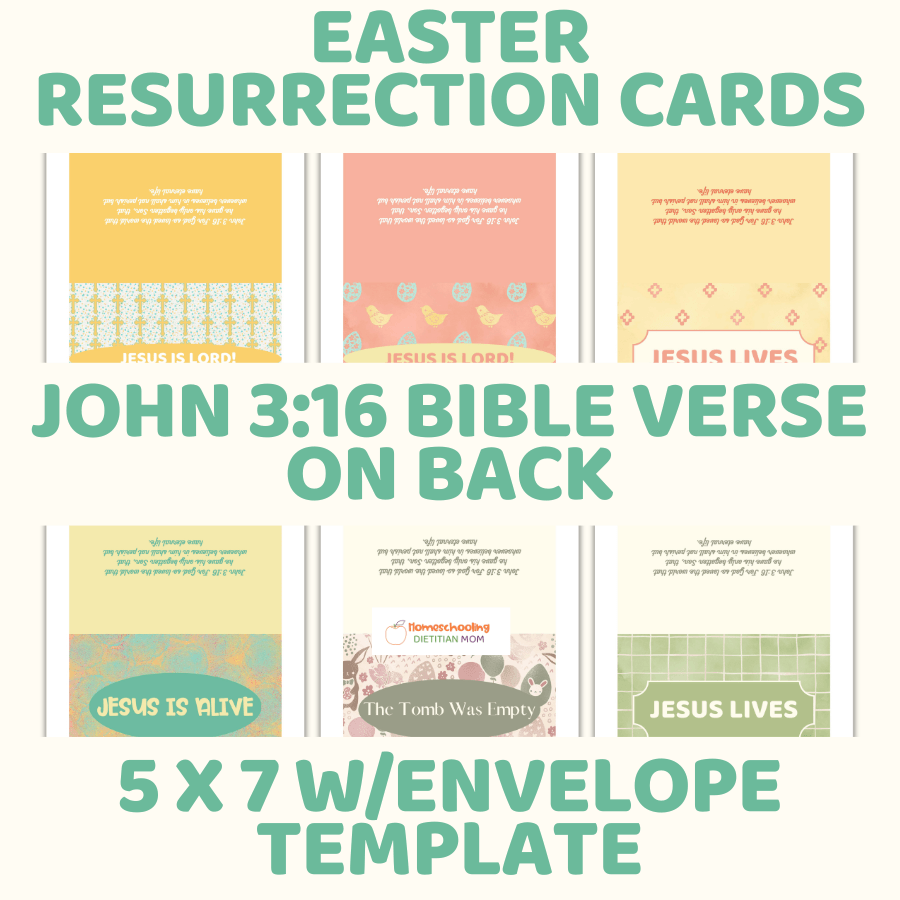Easter 2023 - Resurrection Celebration Cards - Homeschooling Dietitian Mom