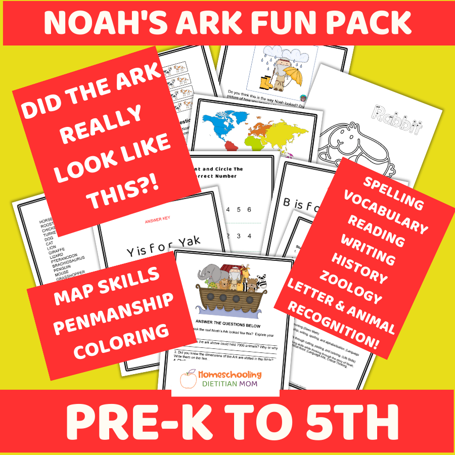 Noah's Ark Bible and Science Activity Pack for Kids - Homeschooling ...